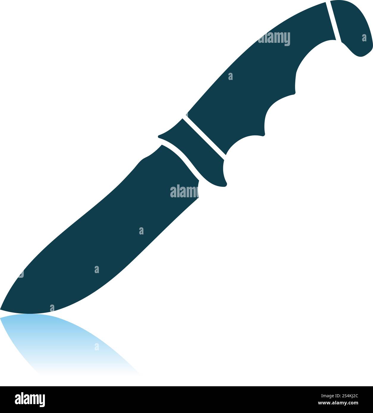 Hunting Knife Icon. Shadow Reflection Design. Vector Illustration Stock ...