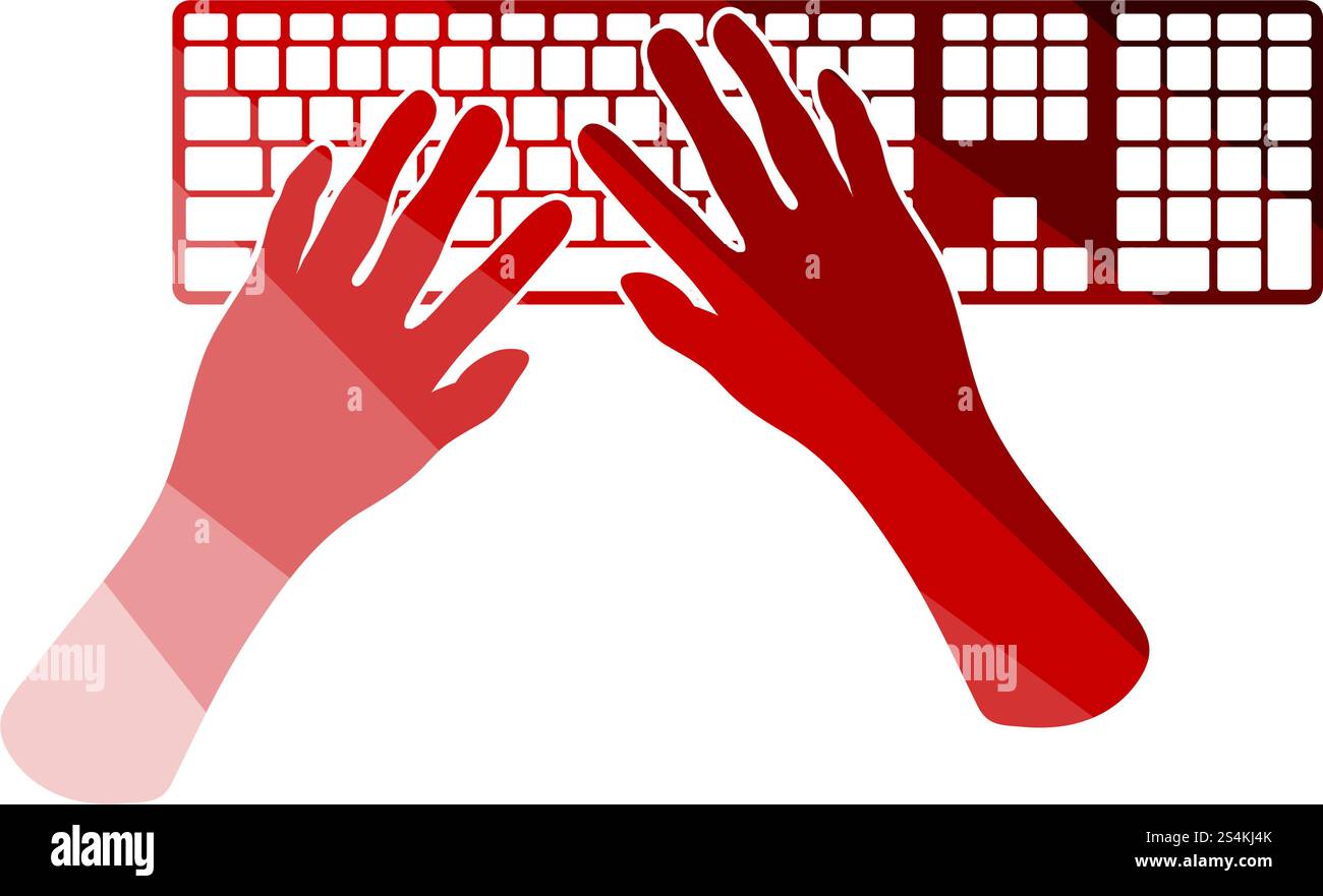 Typing Icon. Flat Color Ladder Design. Vector Illustration Stock Vector ...