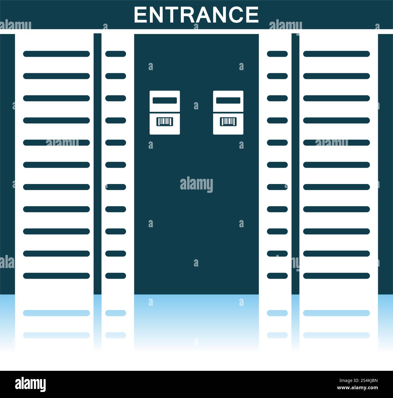 Stadium Entrance Turnstile Icon. Shadow Reflection Design. Vector ...