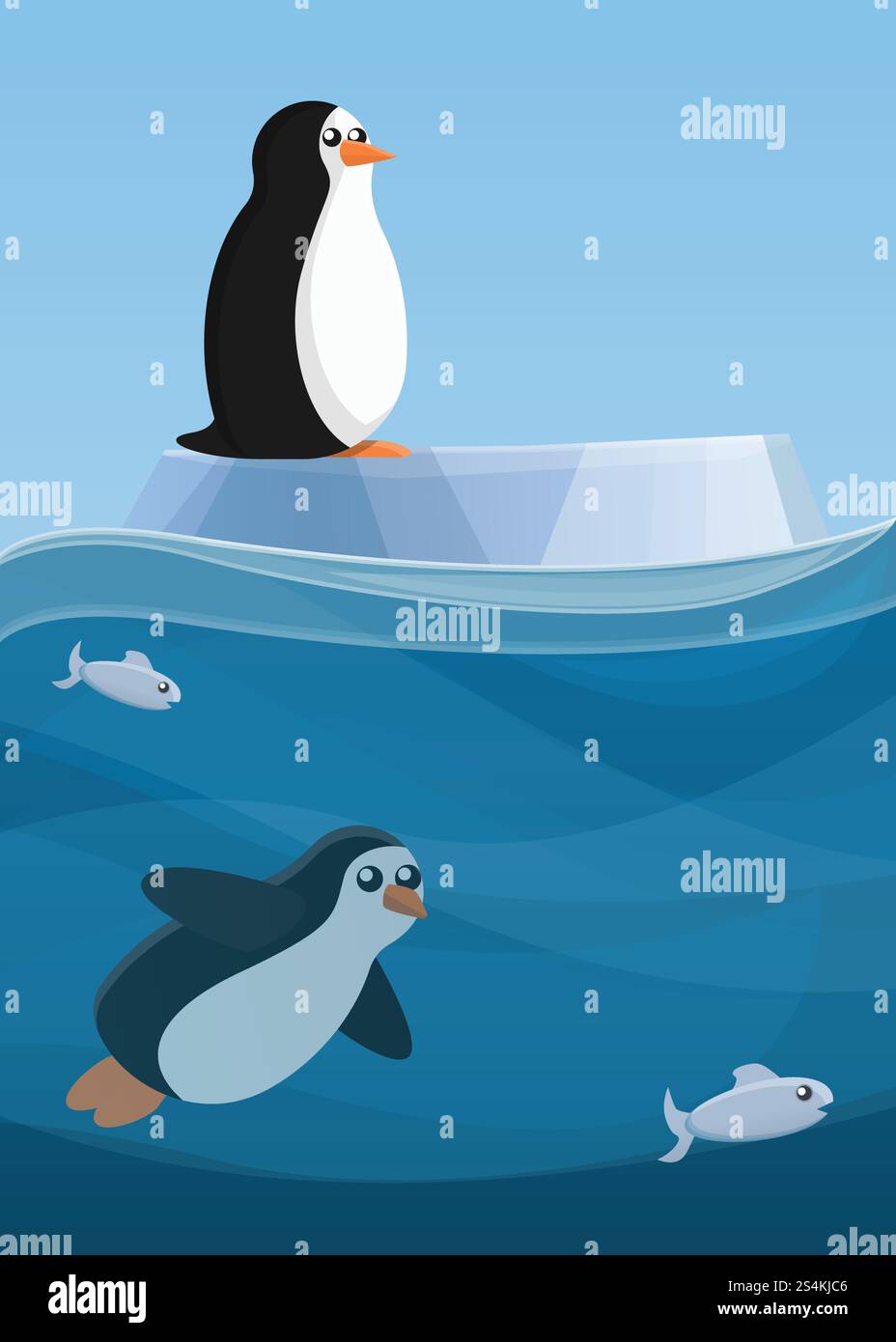 Arctic penguin concept banner. Cartoon illustration of arctic penguin ...