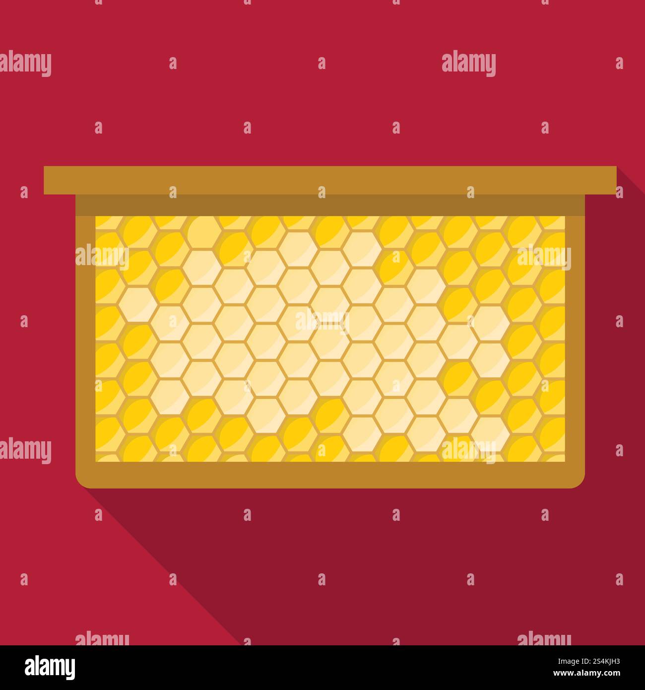 Honeycomb frame icon. Flat illustration of honeycomb frame vector icon ...