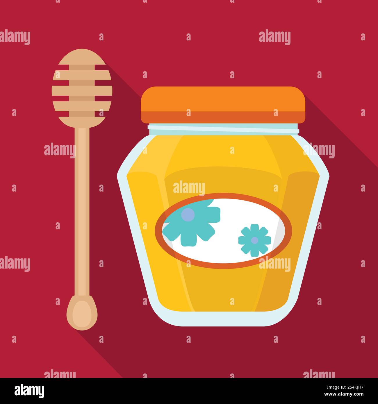 Honey jar icon. Flat illustration of honey jar vector icon for web design. Honey jar icon, flat ...