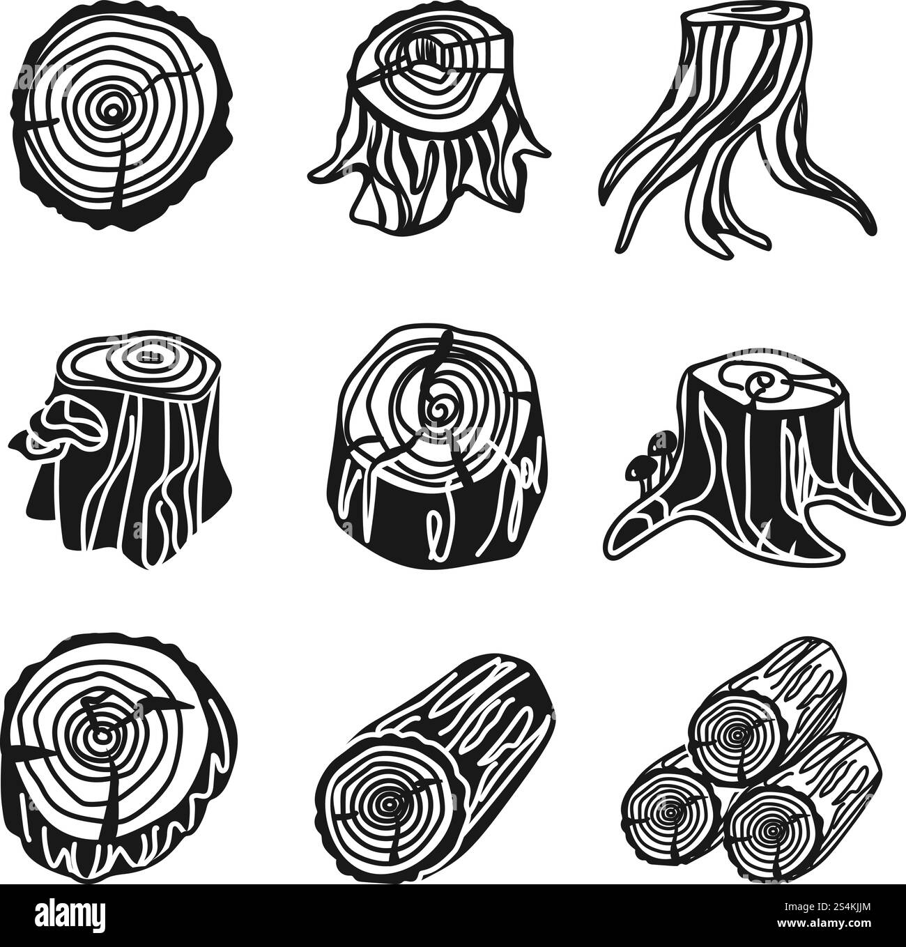 Stumps icon set. Simple set of stumps vector icons for web design on white background. Stumps ...