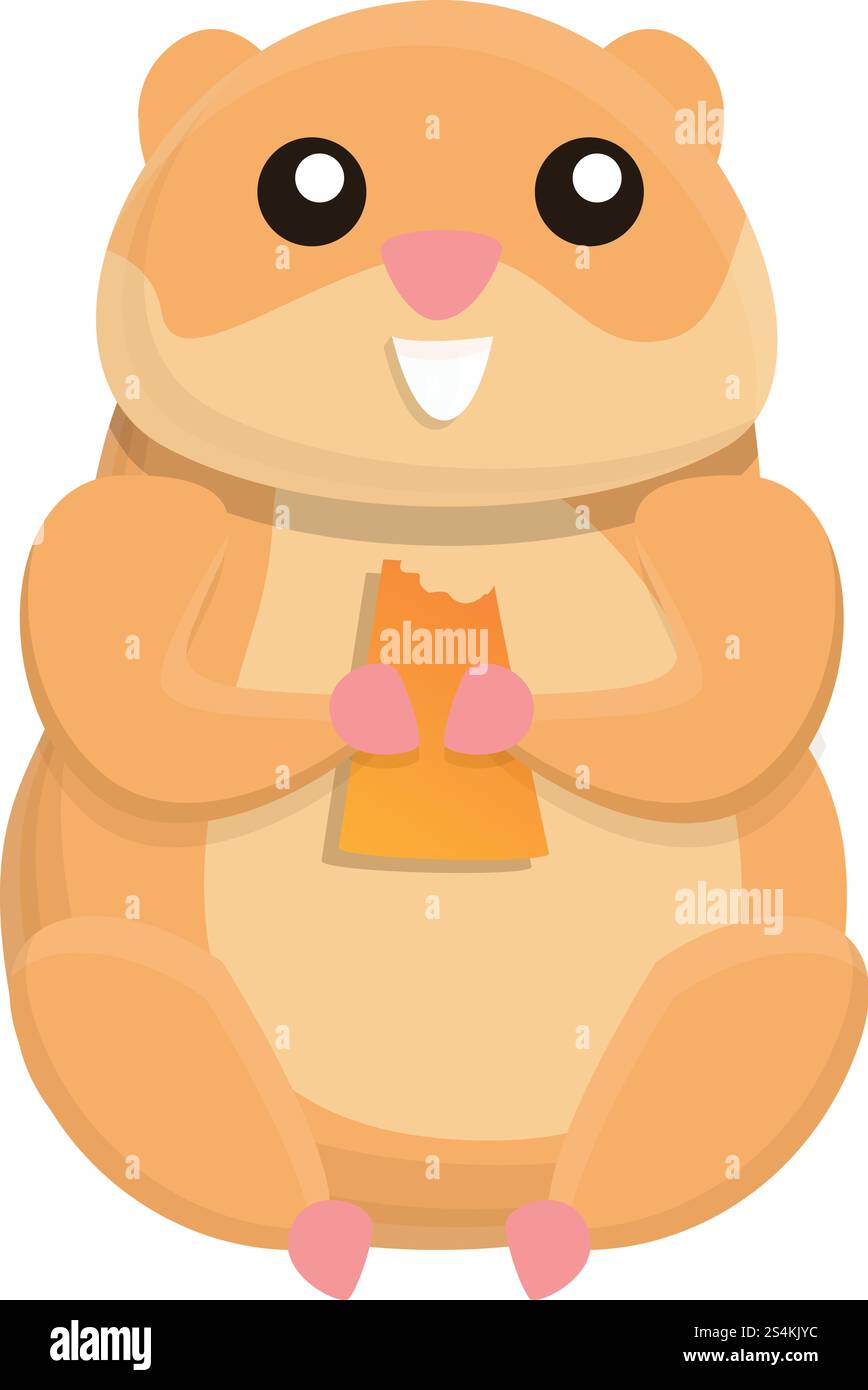 Eating hamster icon. Cartoon of eating hamster vector icon for web ...