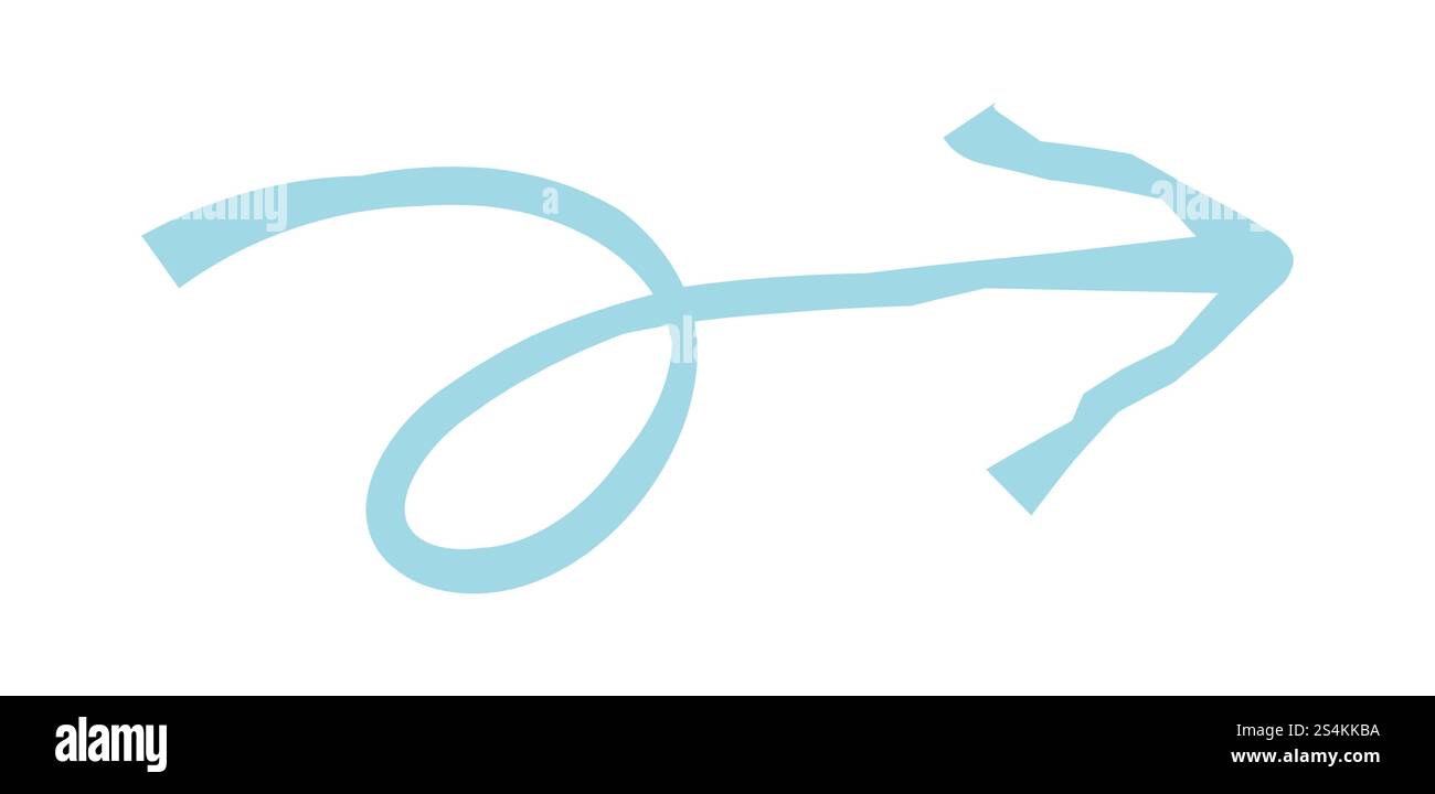 Hand drawn simple arrow drawn with wax crayon, chalk or charcoal ...