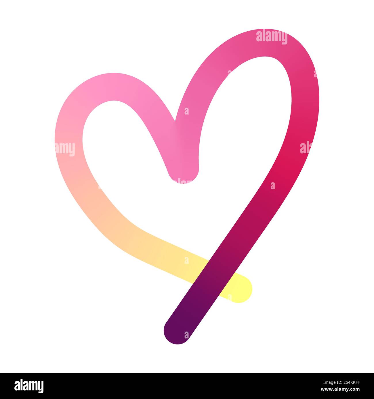 Gradient heart illustrations. Modern ribbon shapes, intertwined loops ...