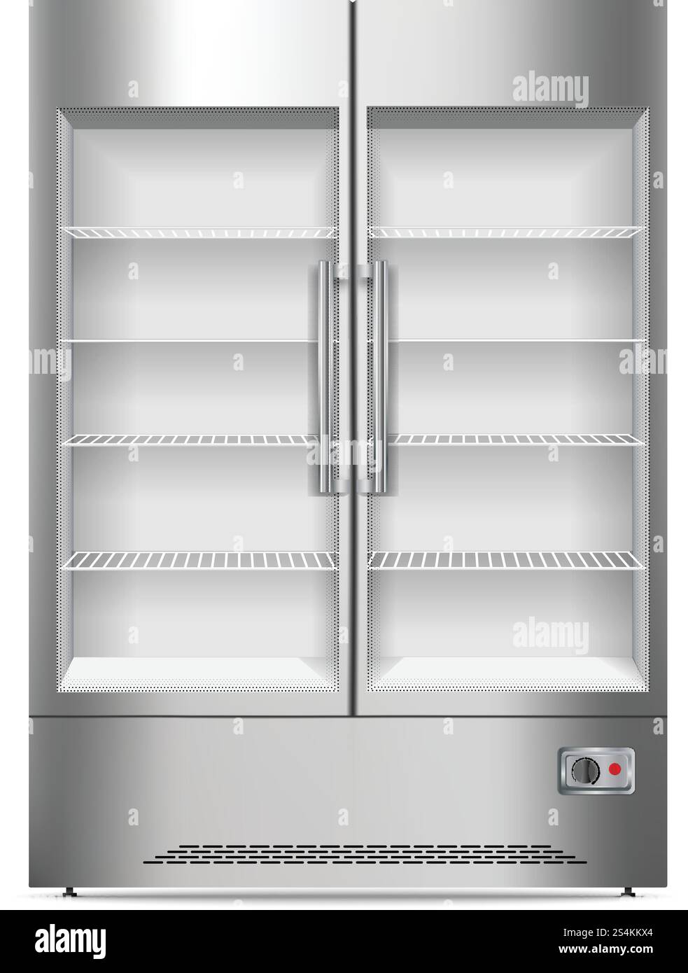 Commercial fridge icon. Realistic illustration of commercial fridge ...