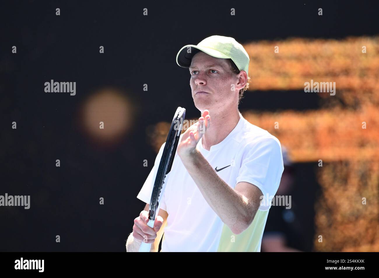 Melbourne, Australia. 13th Jan, 2025. Melbourne, Australia. 13th Jan, 2025. Jannik Sinner of ...