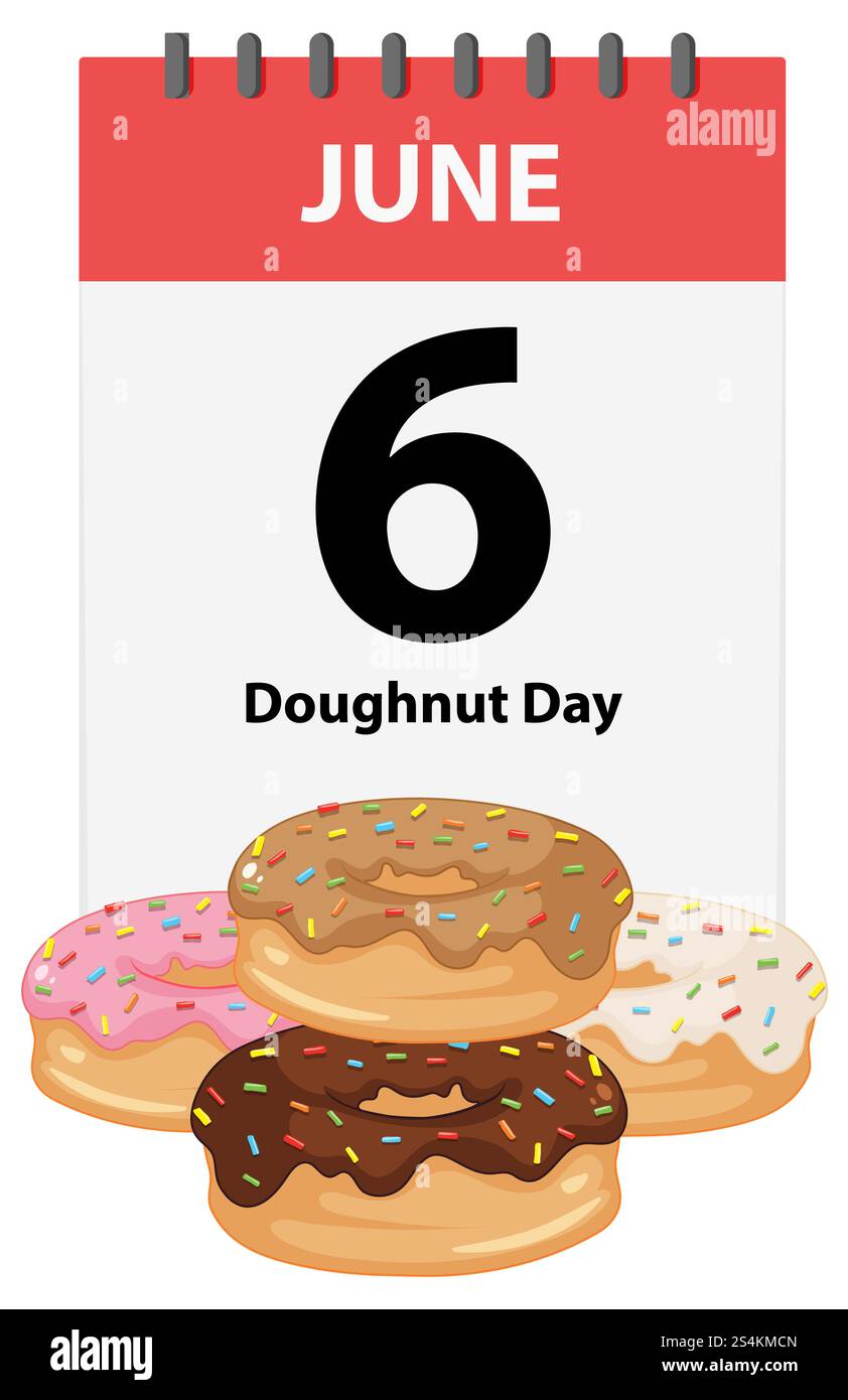 Calendar page with colorful doughnuts and sprinkles Stock Photo - Alamy