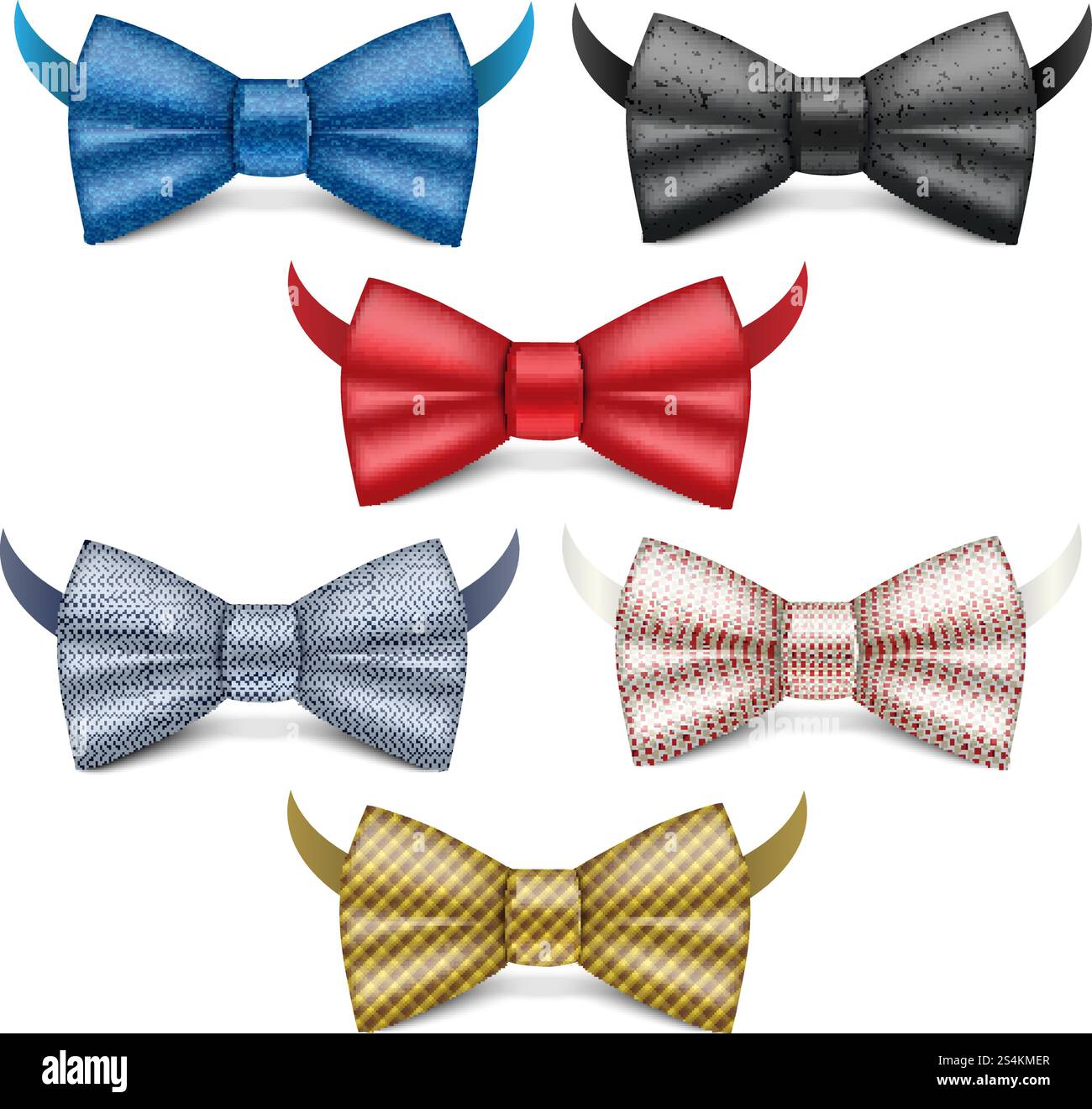 Bowtie icons set. Realistic set of bowtie vector icons for web design ...