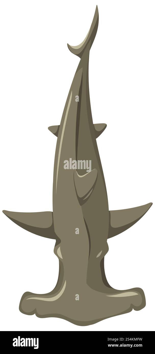 Illustration of a hammerhead shark from above Stock Photo - Alamy