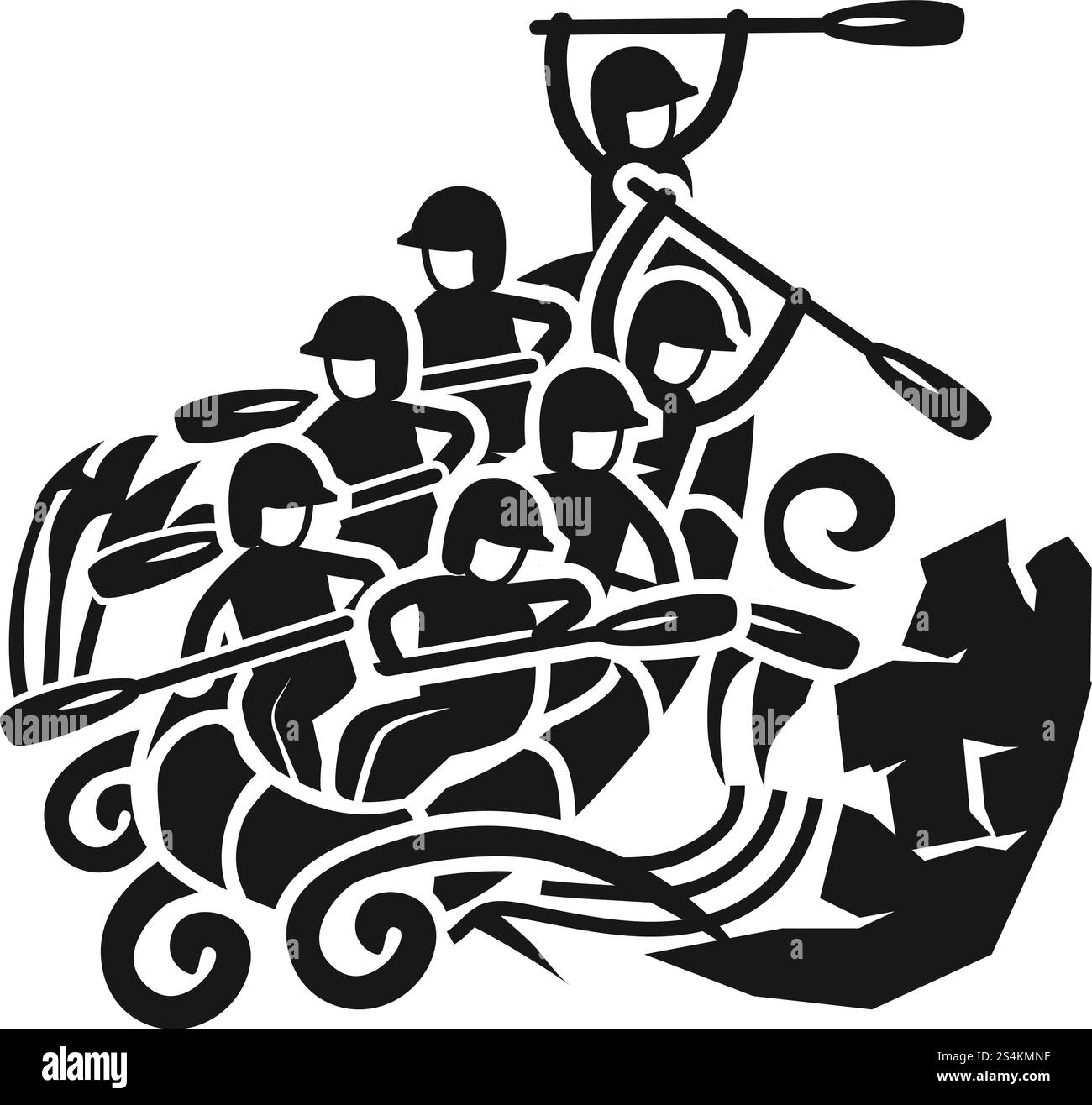 Raft descent icon. Simple illustration of raft descent vector icon for ...