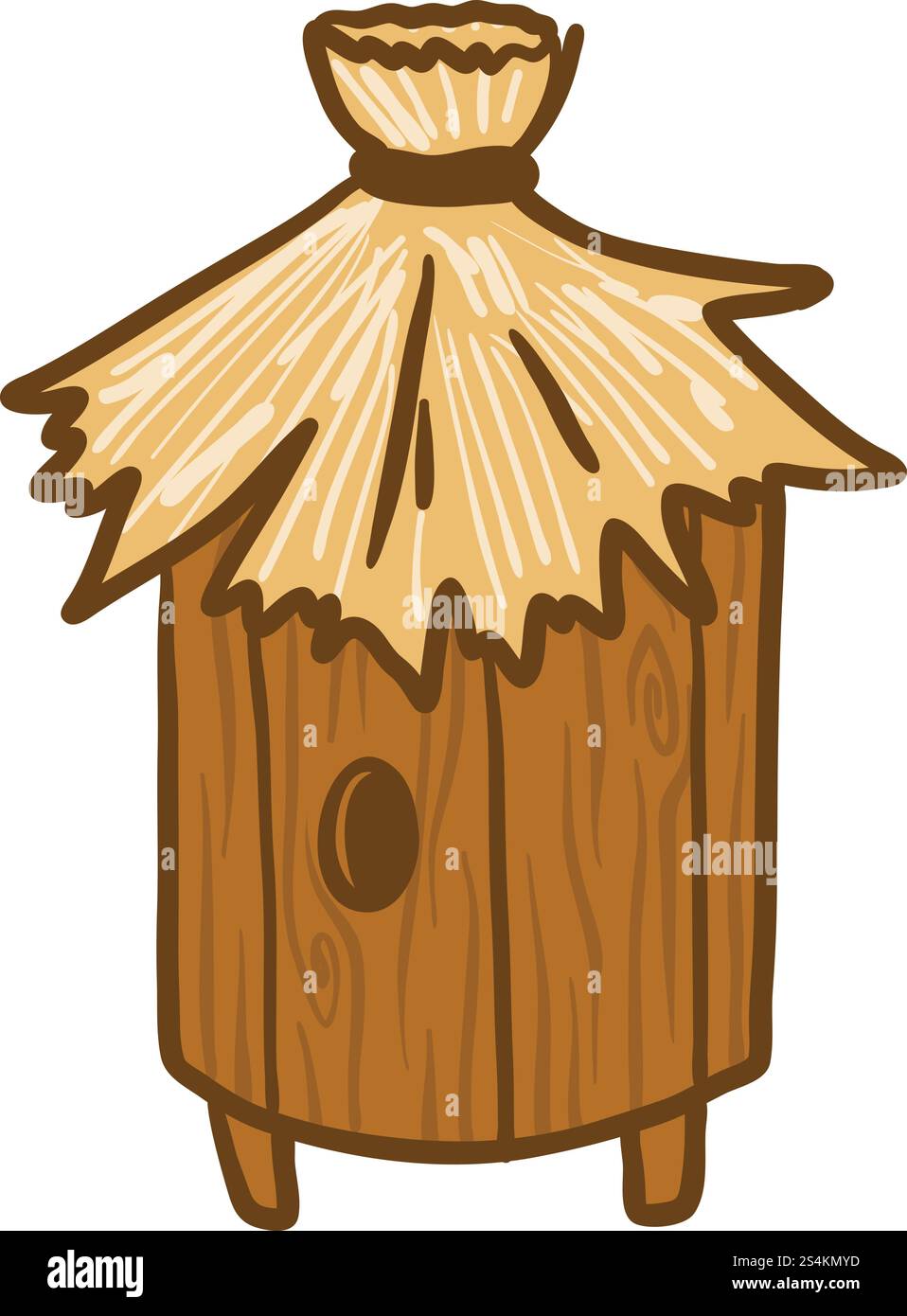 Wood stump beehive icon. Hand drawn illustration of wood stump beehive ...