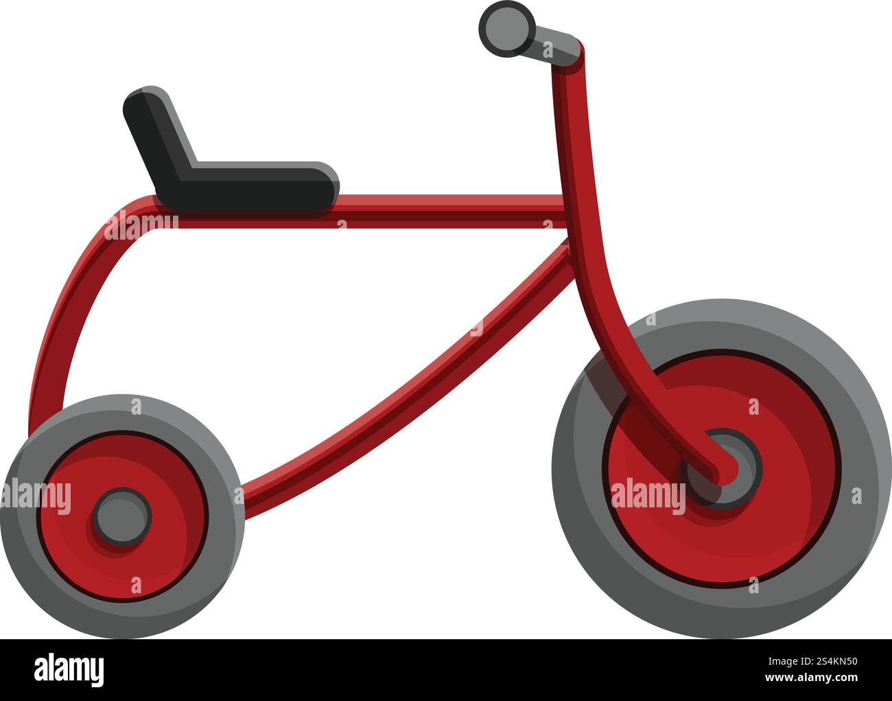 Red tricycle icon. Cartoon of red tricycle vector icon for web design ...