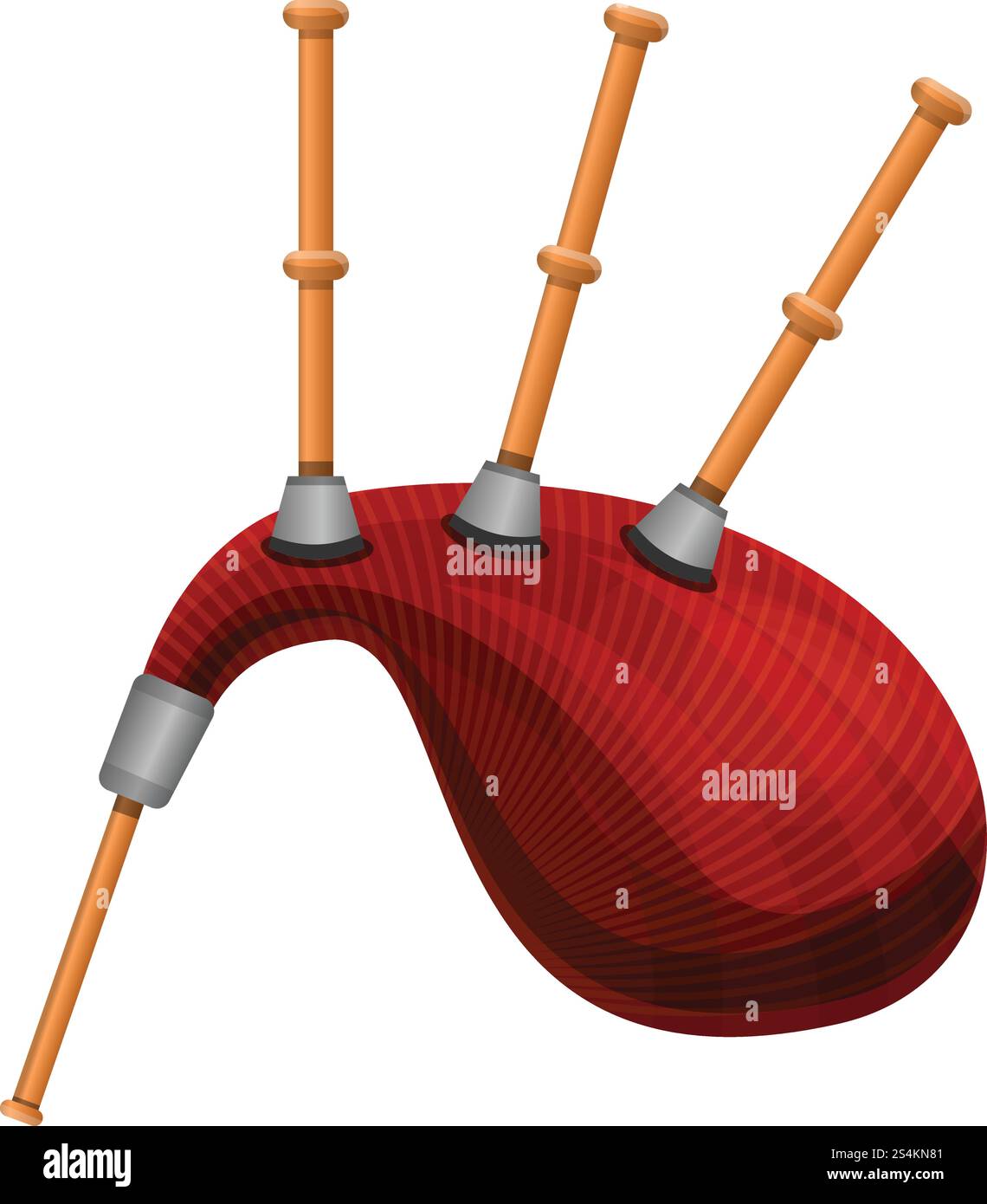 Red bagpipes icon. Cartoon of red bagpipes vector icon for web design ...