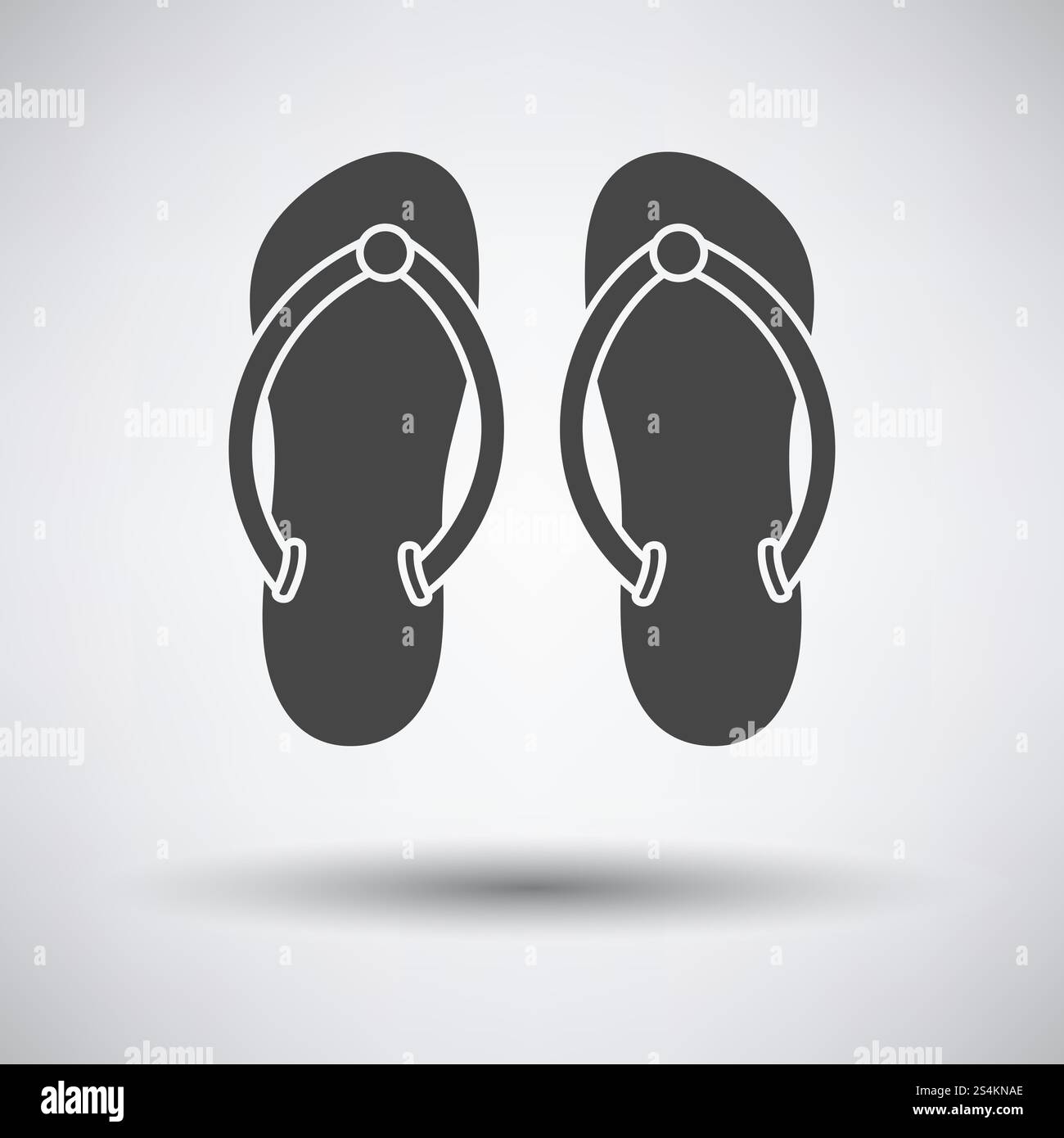 Spa Slippers icon on gray background with round shadow. Vector illustration Stock Vector Image ...
