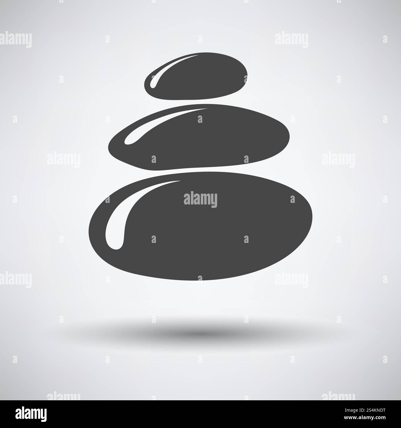 Spa Stones icon on gray background with round shadow. Vector ...