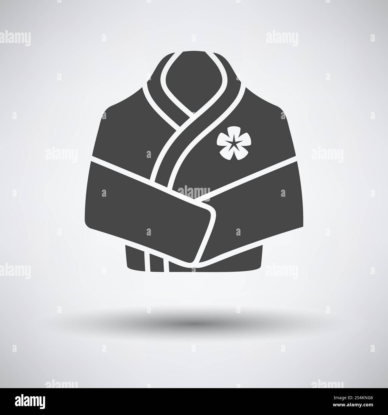 Spa bathrobe icon on gray background with round shadow. Vector illustration Stock Vector Image ...
