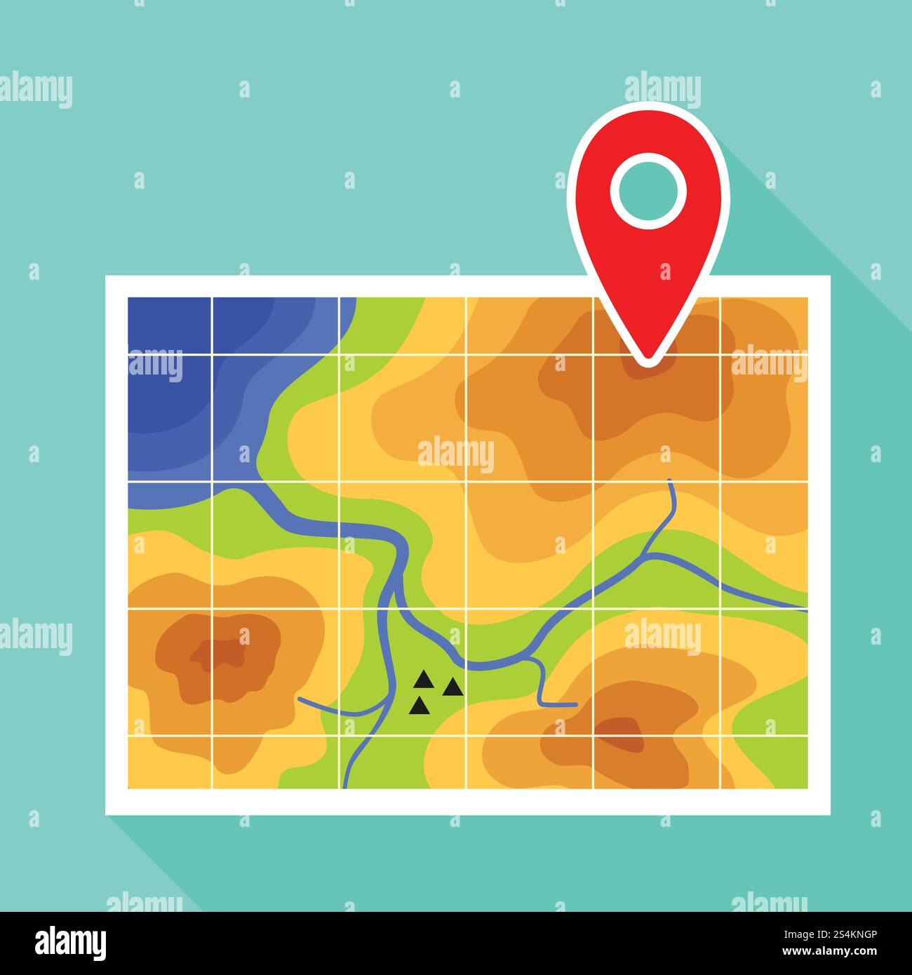 Gps map pin icon. Flat illustration of gps map pin vector icon for web ...