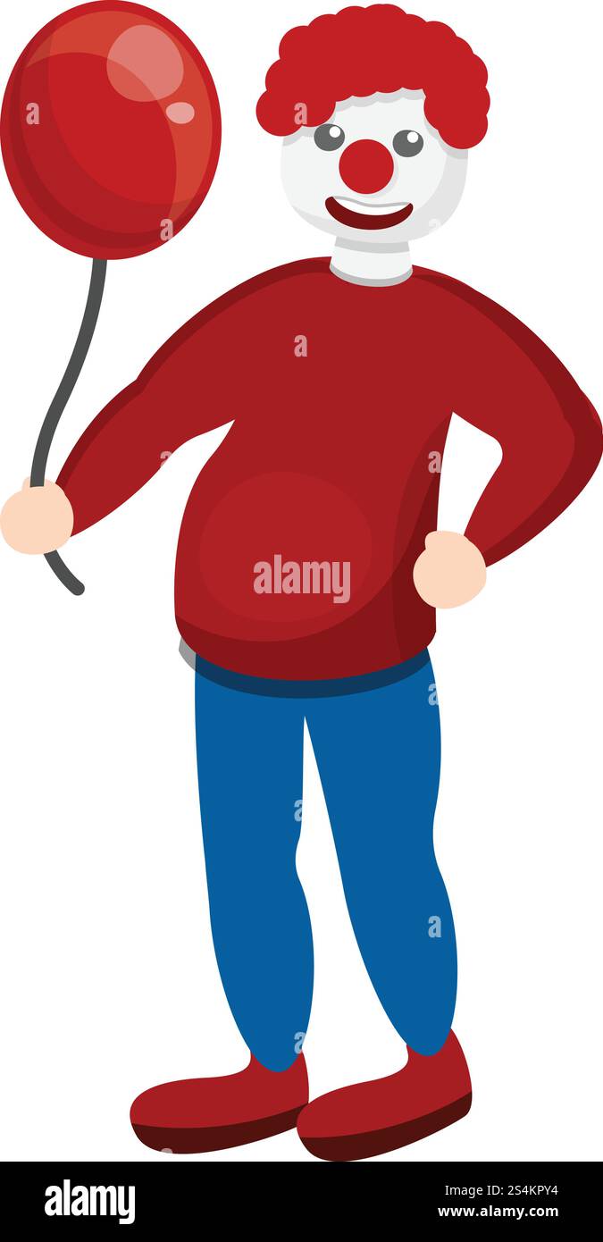 Clown red balloon icon. Cartoon of clown red balloon vector icon for ...