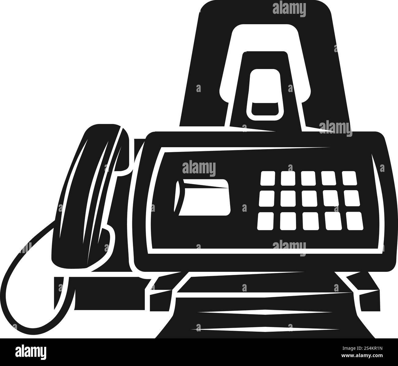 Fax front view icon. Simple illustration of fax front view vector icon ...