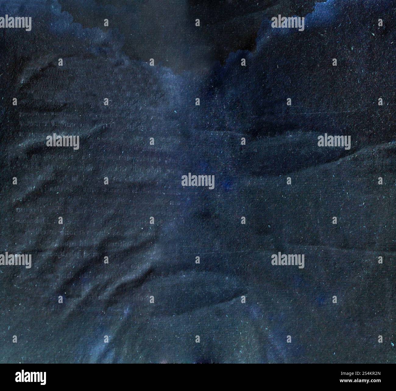 Crumpled paper texture in black with a blue hue. Horizontal or vertical ...