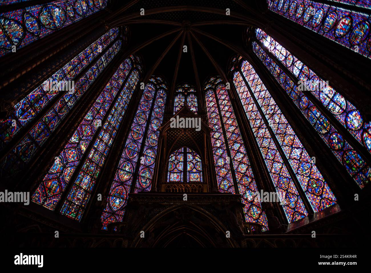 Majestic Stained Glass Windows of Sainte-Chapelle - Paris, France Stock ...
