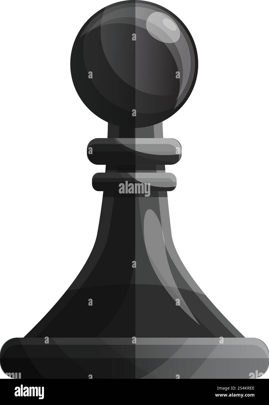 Black pawn piece icon. Cartoon of black pawn piece vector icon for web ...