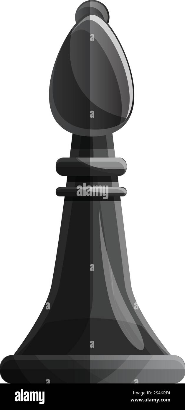 Black bishop piece icon. Cartoon of black bishop piece vector icon for ...