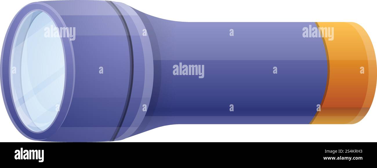 Blue flashlight icon. Cartoon of blue flashlight vector icon for web ...