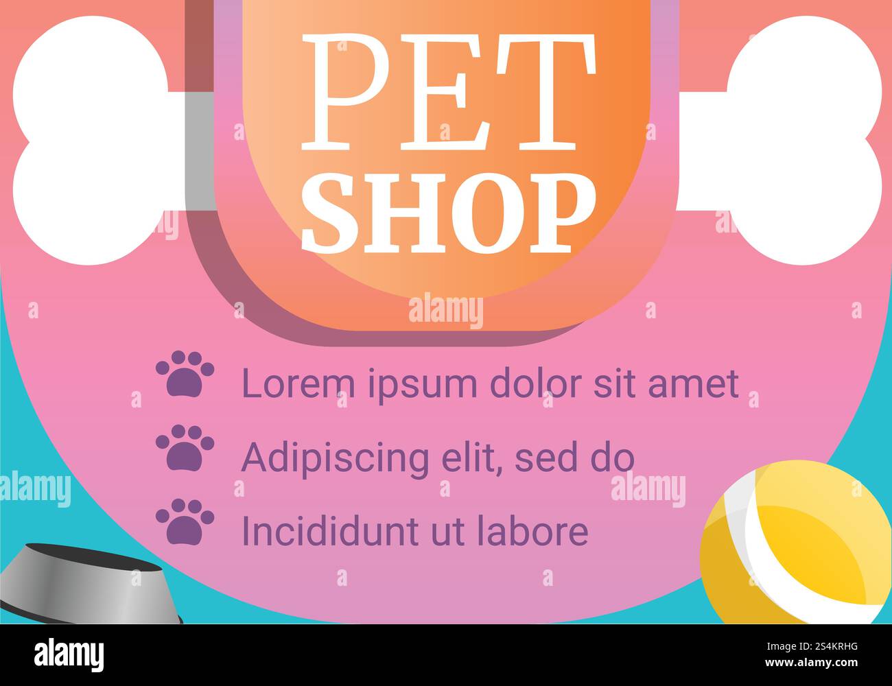 Dog pet shop concept banner. Cartoon illustration of dog pet shop ...