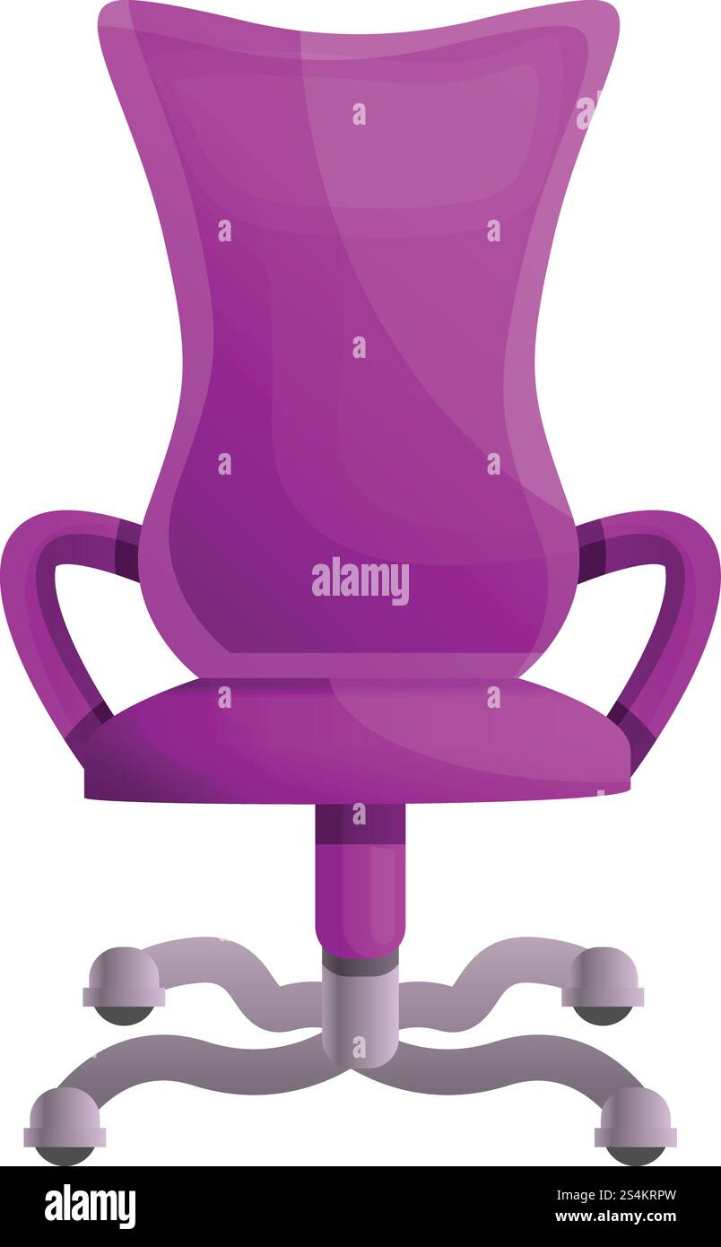 Pink desk chair icon. Cartoon of pink desk chair vector icon for web ...