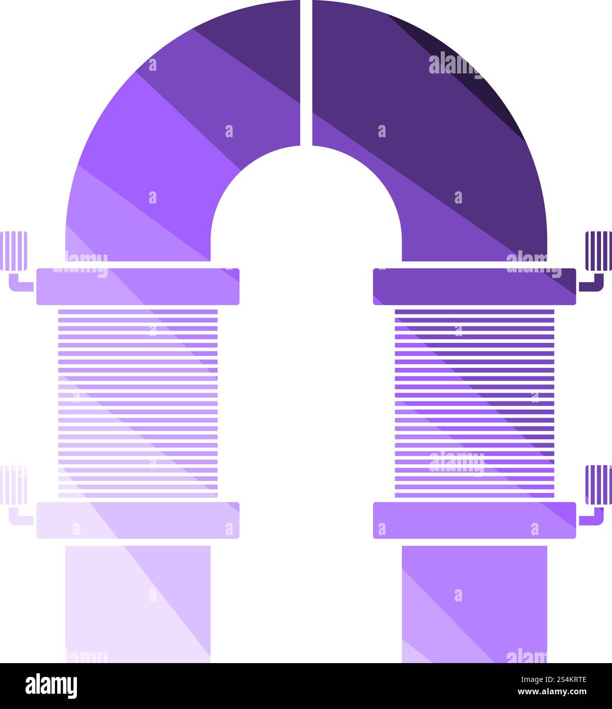 Electric Magnet Icon. Flat Color Ladder Design. Vector Illustration ...