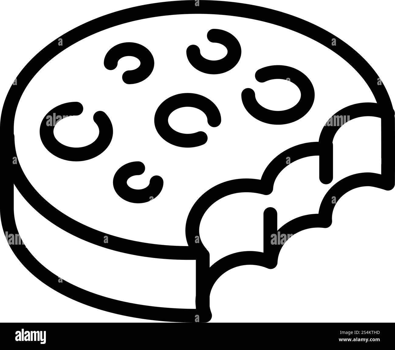 Bitten biscuit icon. Outline bitten biscuit vector icon for web design ...