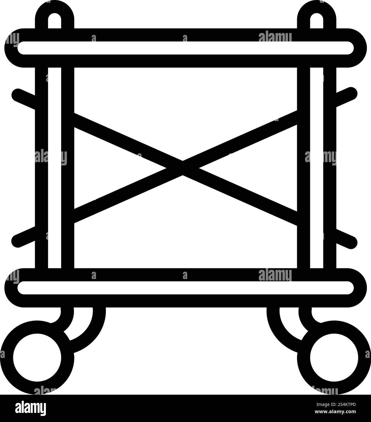 Scaffolding on wheel icon. Outline scaffolding on wheel vector icon for ...
