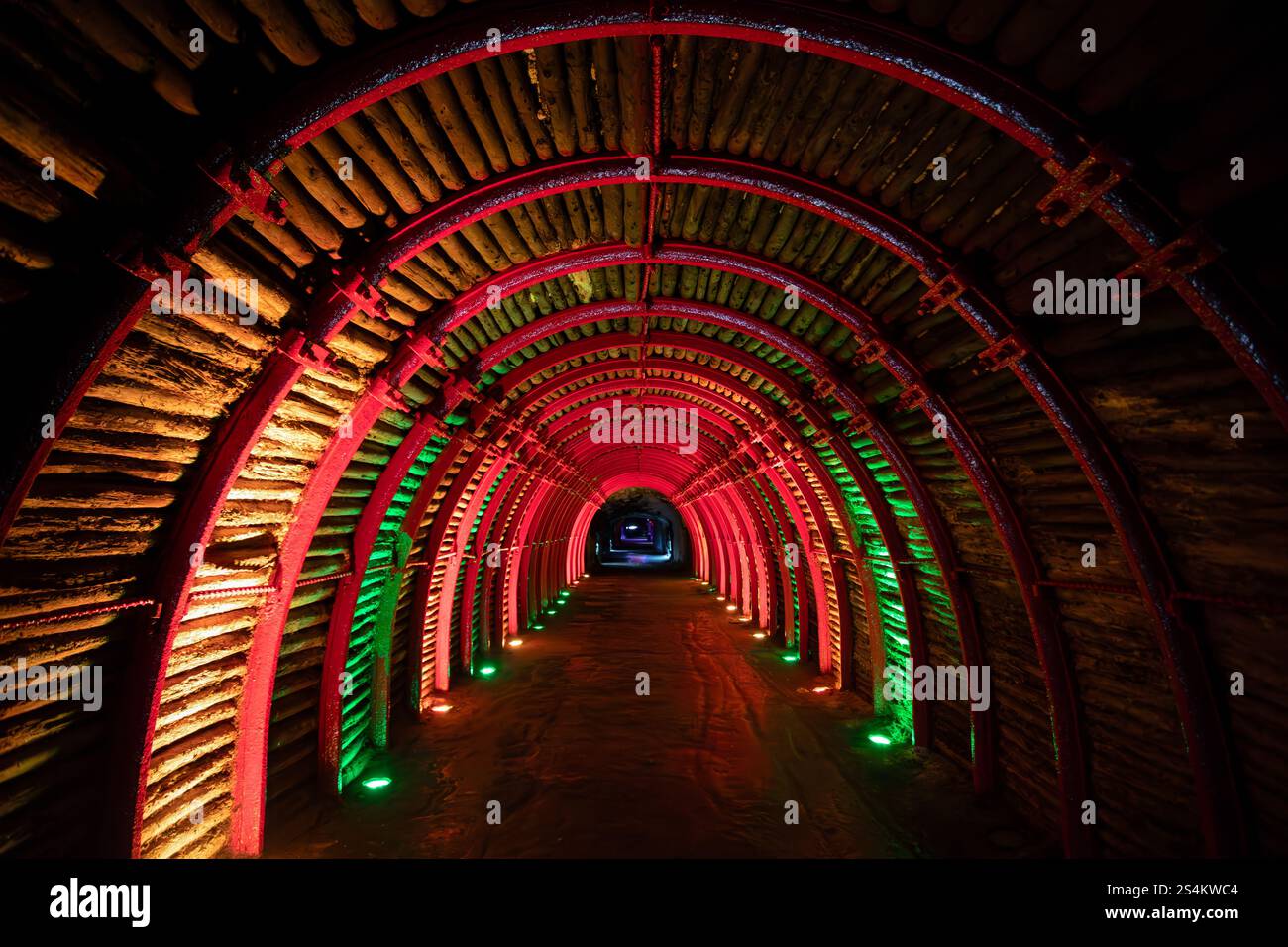 Entry tunnel to subterranean cathedral glows with spiritual light in ...