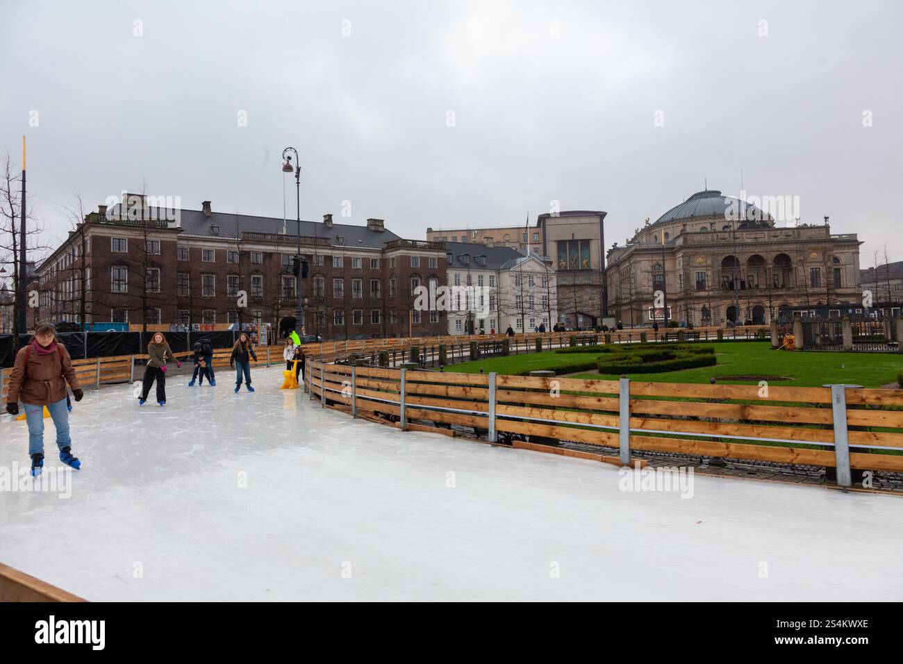 Ice rink in Copenhagen's Center, Denmark Stock Photo - Alamy