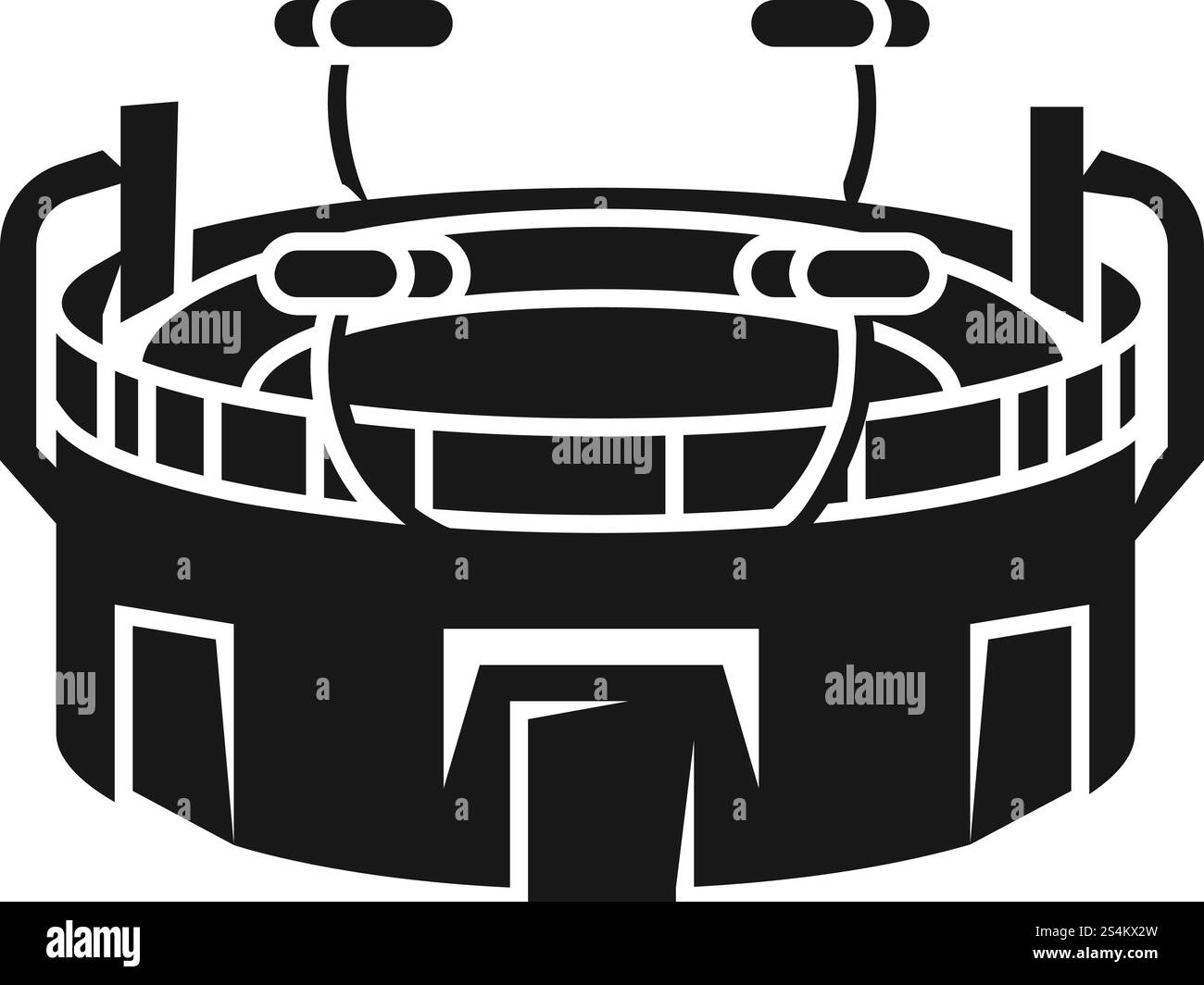 Round stadium icon. Simple illustration of round stadium vector icon ...