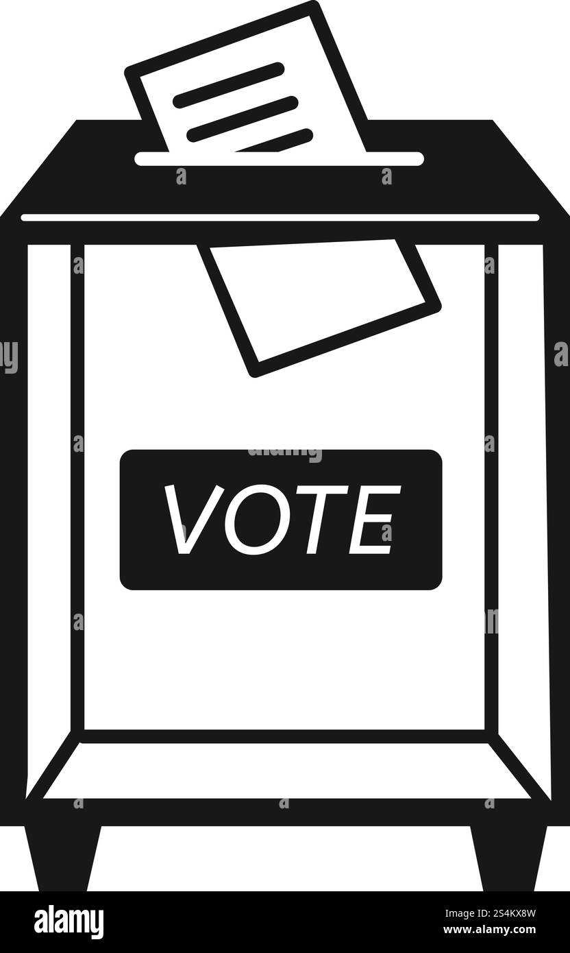 Transparent ballot box icon. Simple illustration of transparent ballot ...