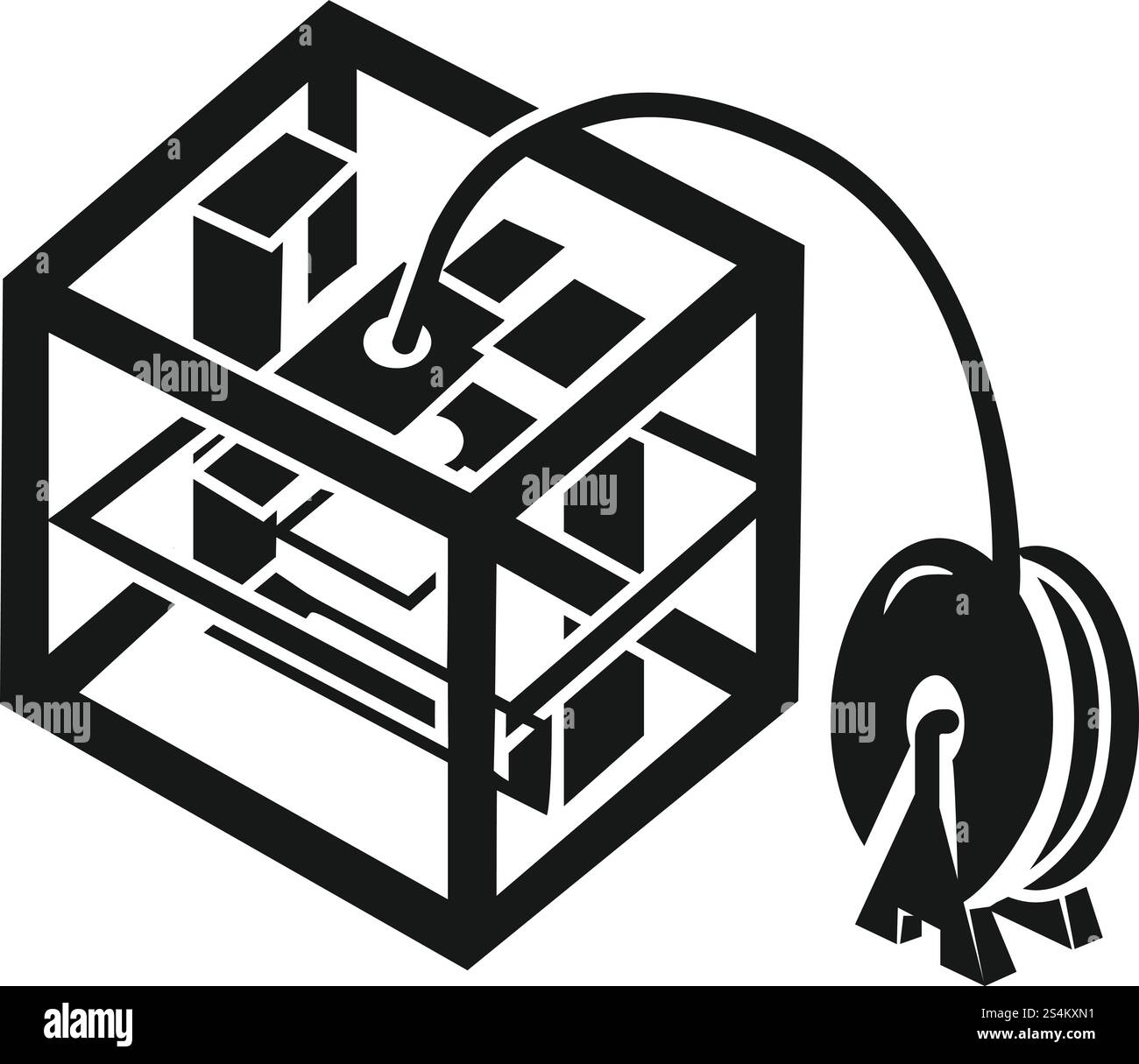 3d printer work icon. Simple illustration of 3d printer work vector ...