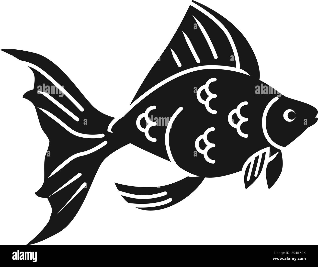 Goldfish profile icon. Simple illustration of goldfish profile vector ...
