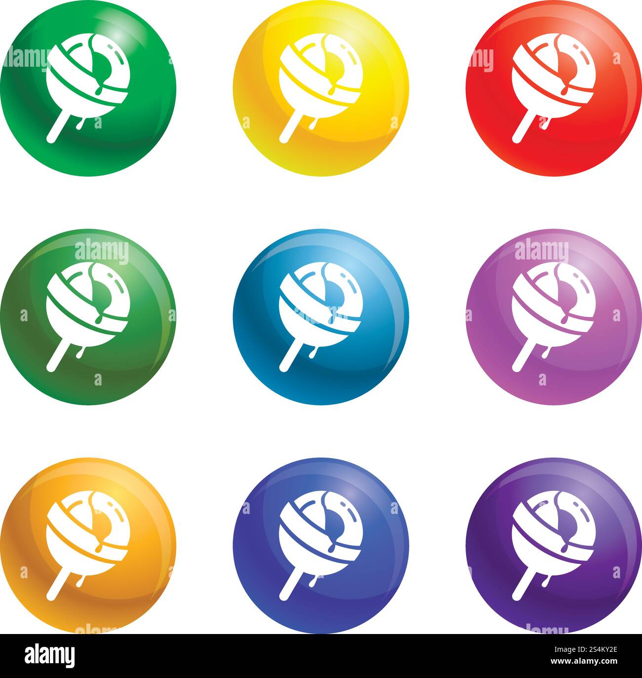 Lollipop icons vector 9 color set isolated on white background for any ...