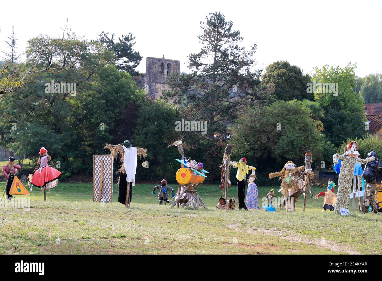 Scarecrows at the Meyrals Scarecrow Festival in Périgord Noir in the ...