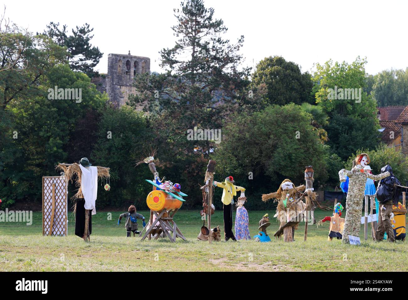 Scarecrows at the Meyrals Scarecrow Festival in Périgord Noir in the ...