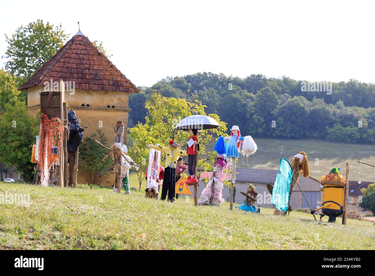 Scarecrows at the Meyrals Scarecrow Festival in Périgord Noir in the ...
