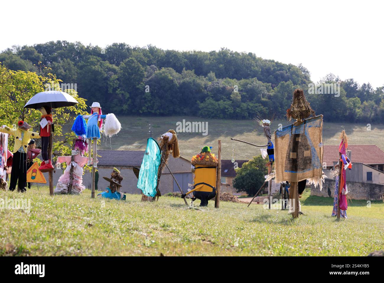 Scarecrows at the Meyrals Scarecrow Festival in Périgord Noir in the ...