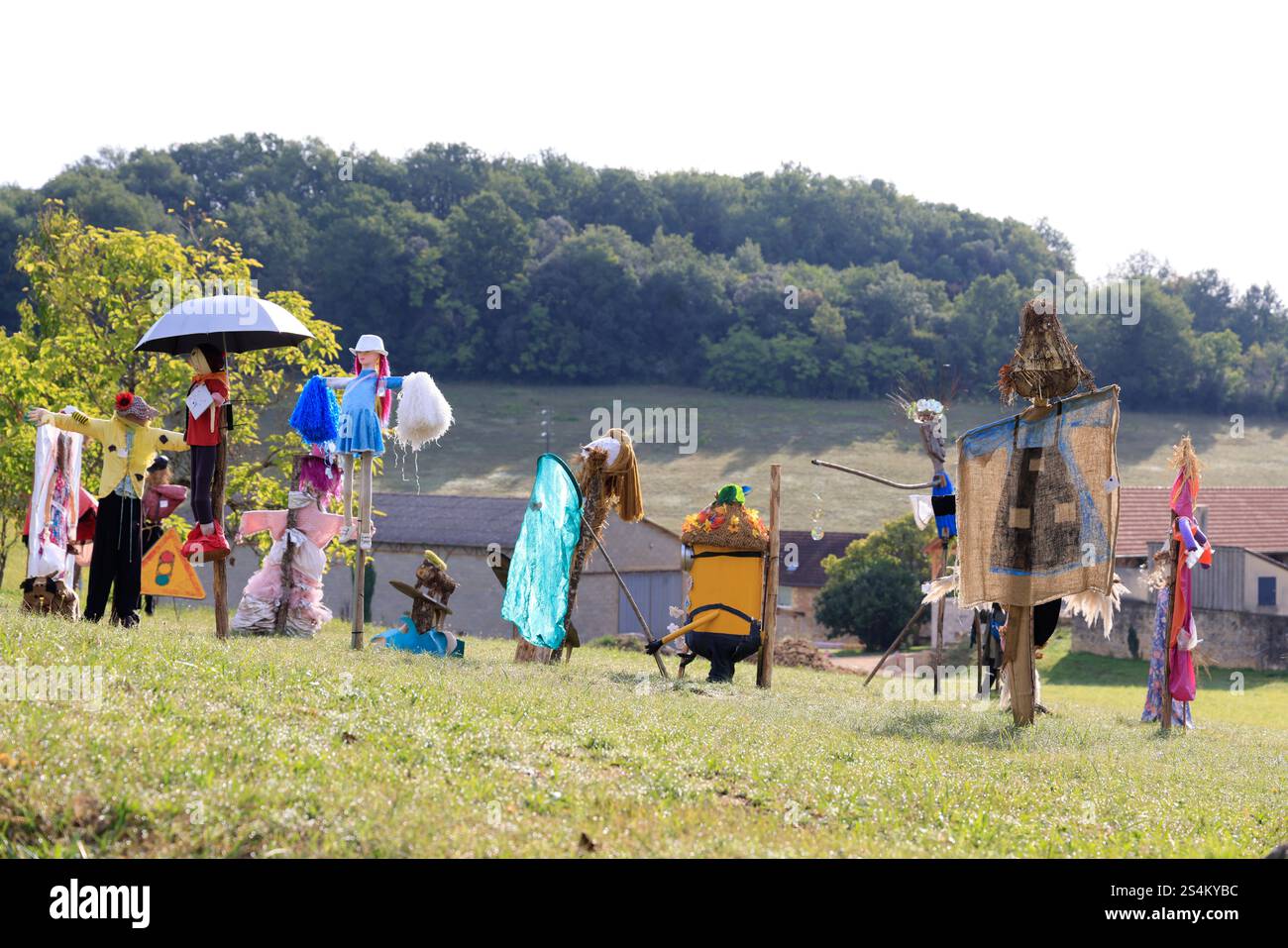 Scarecrows at the Meyrals Scarecrow Festival in Périgord Noir in the ...