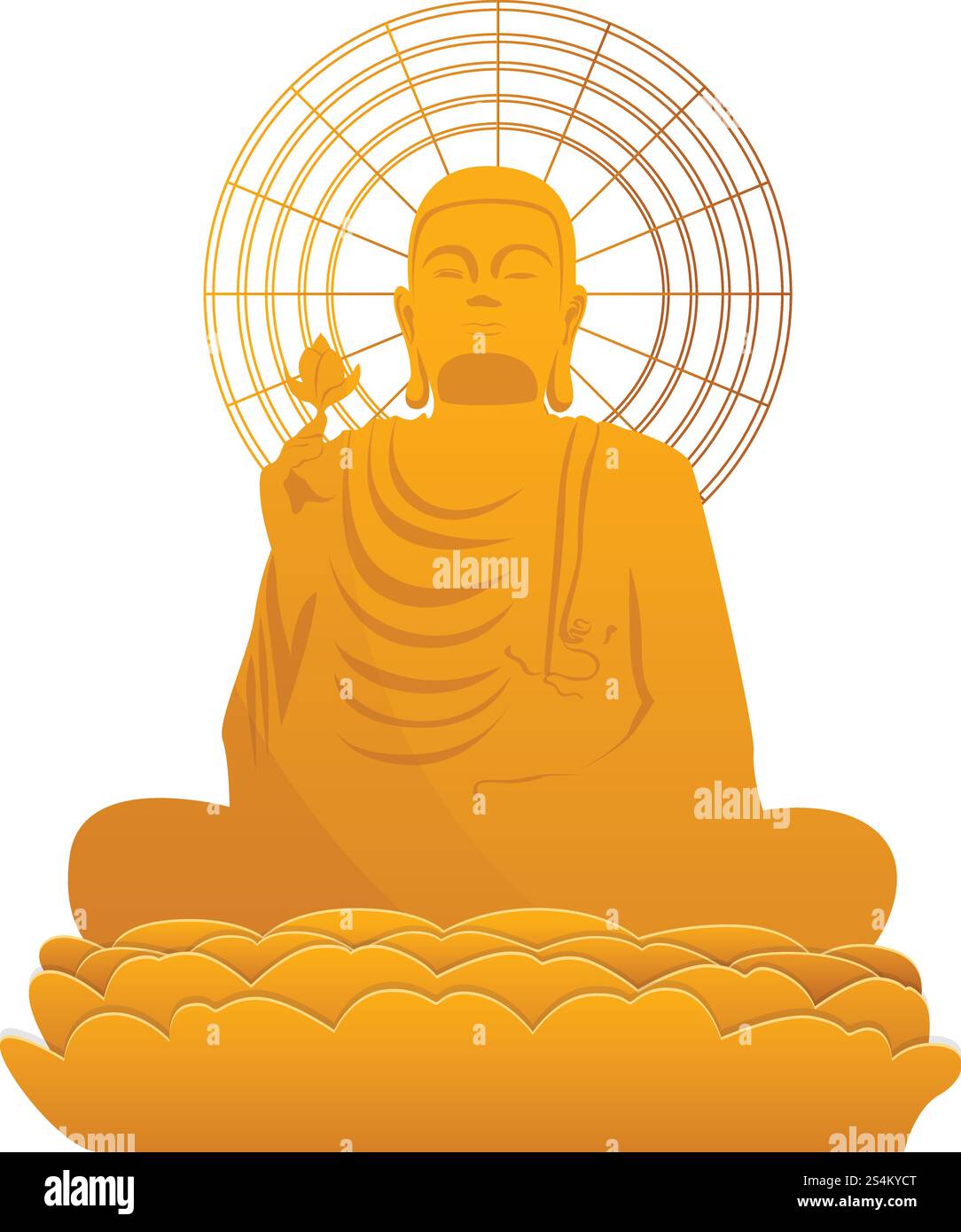Buddha gold statue icon. Cartoon of Buddha gold statue vector icon for ...