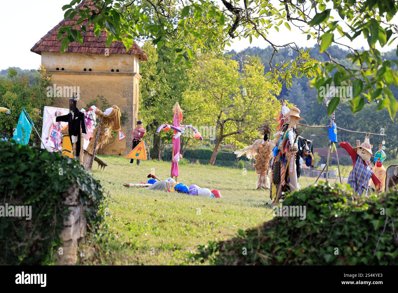 Scarecrows at the Meyrals Scarecrow Festival in Périgord Noir in the ...