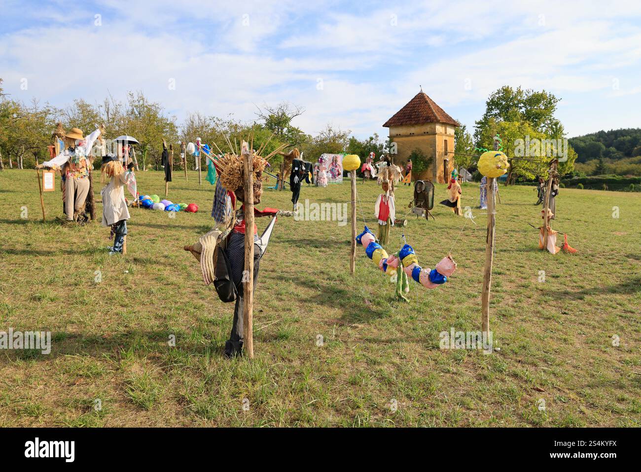 Scarecrows at the Meyrals Scarecrow Festival in Périgord Noir in the ...